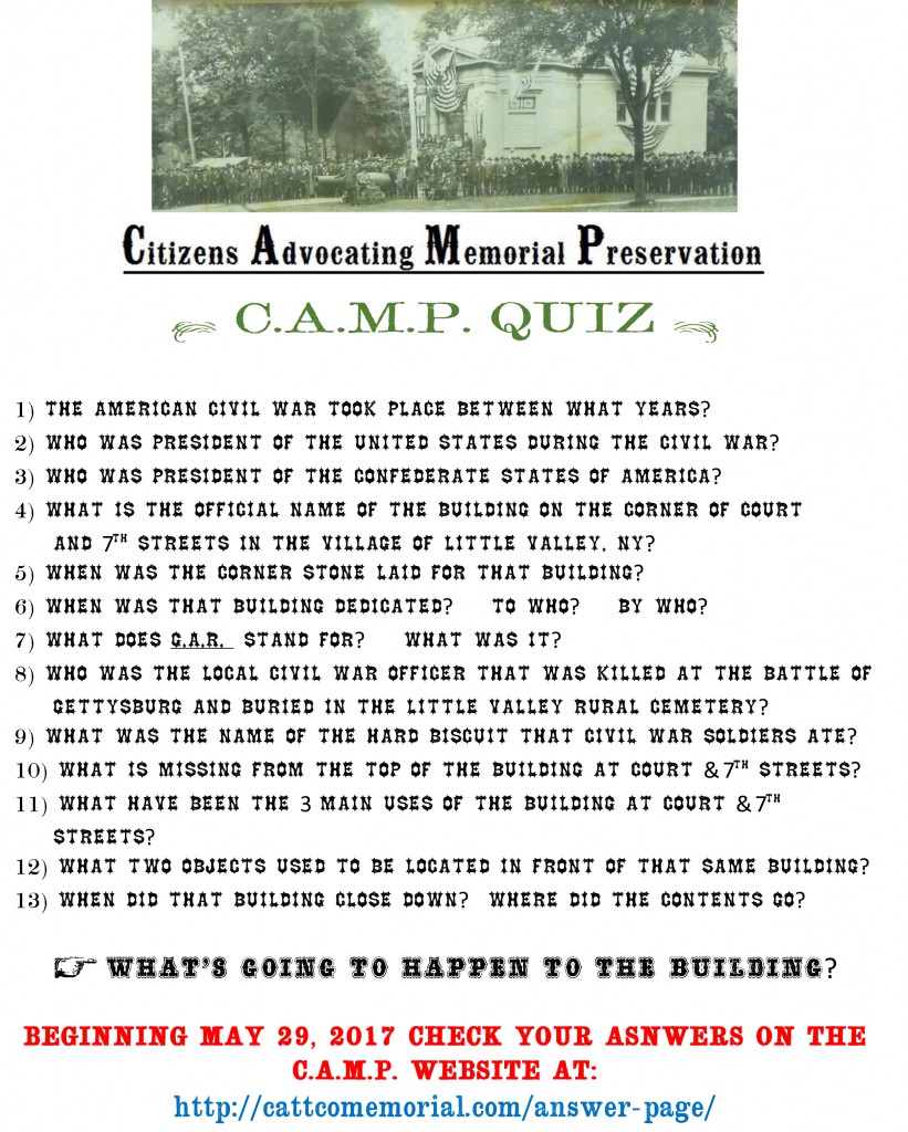 CAMP Quiz | cattcomemorial.com